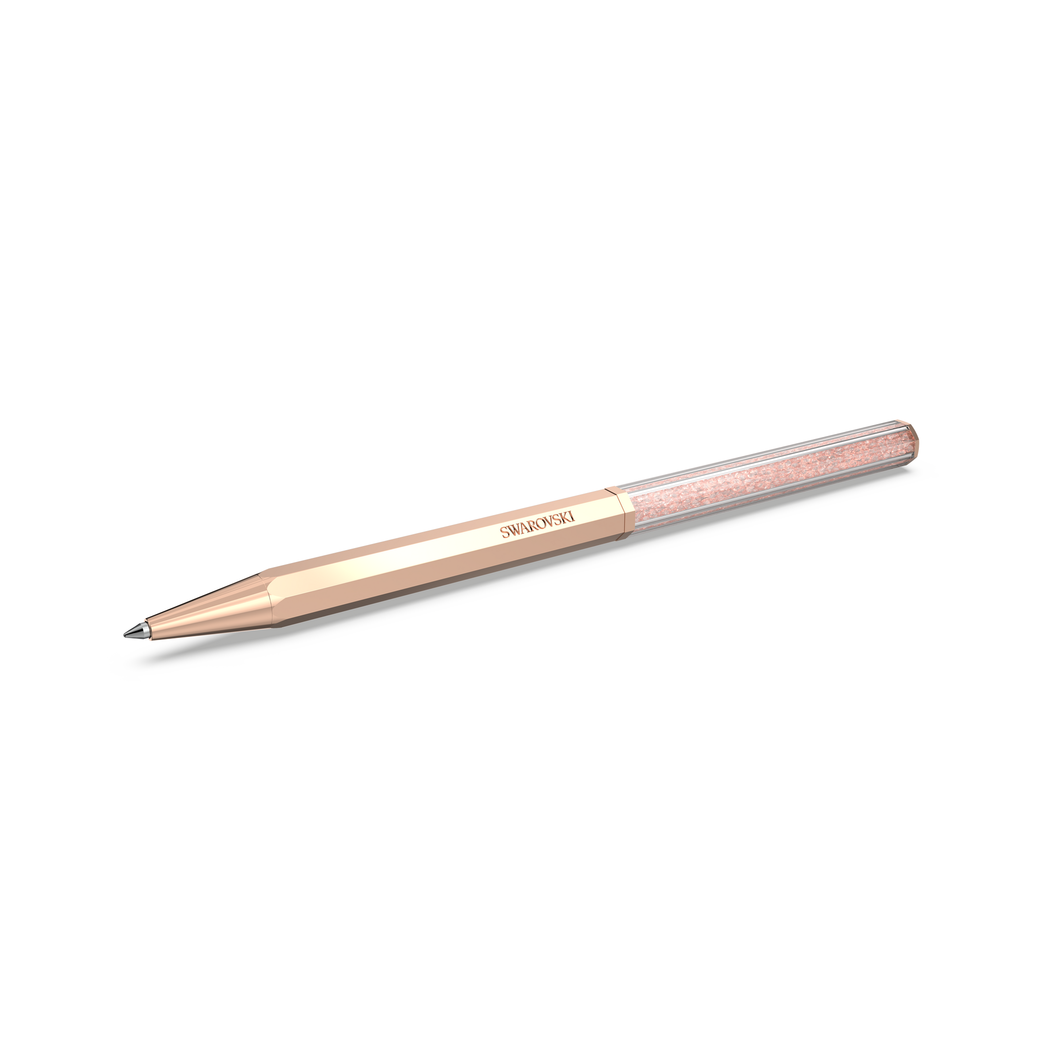Swarovski Crystalline ballpoint pen, Octagon shape, Rose gold tone ...