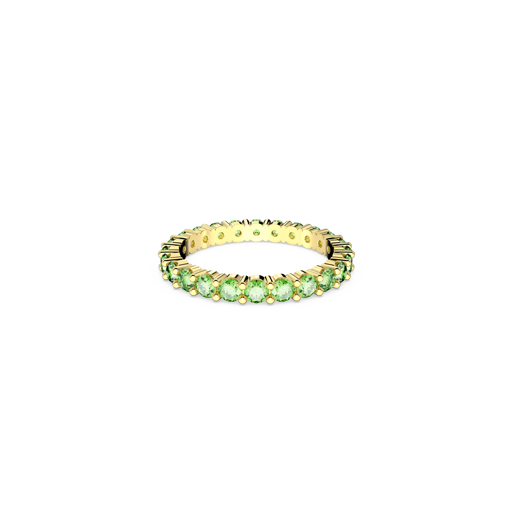 Swarovski Matrix ring, Round cut, Green, Gold-tone plated 5658660