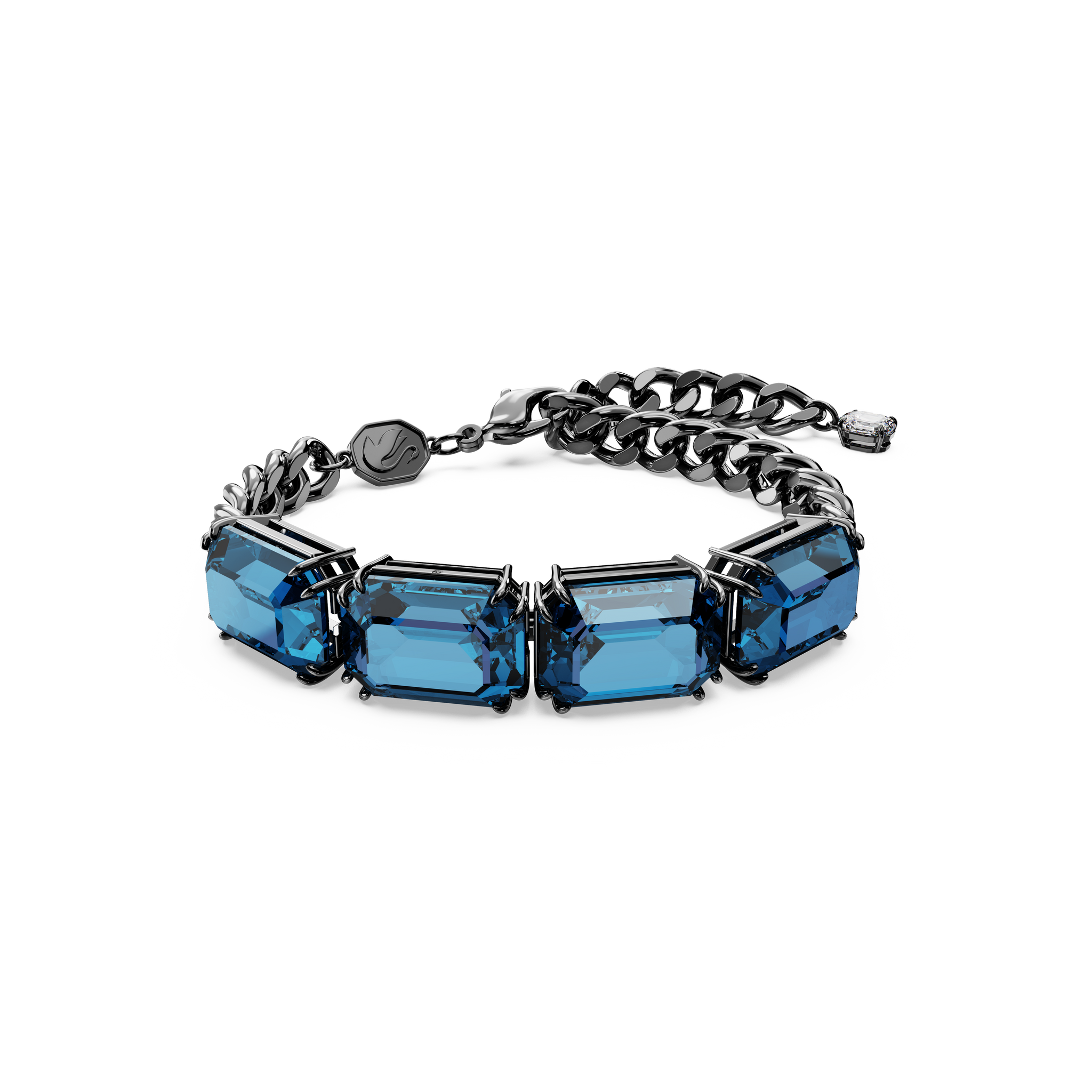 Swarovski Millenia bracelet, Octagon cut, Blue, Ruthenium plated 5671250
