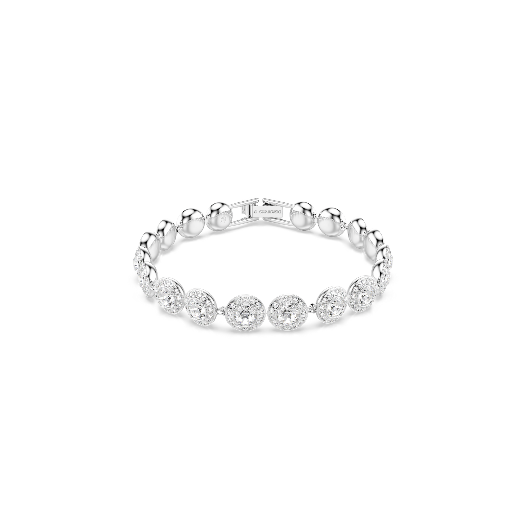 Swarovski Una Angelic bracelet, Round cut, White, Rhodium plated 5701617