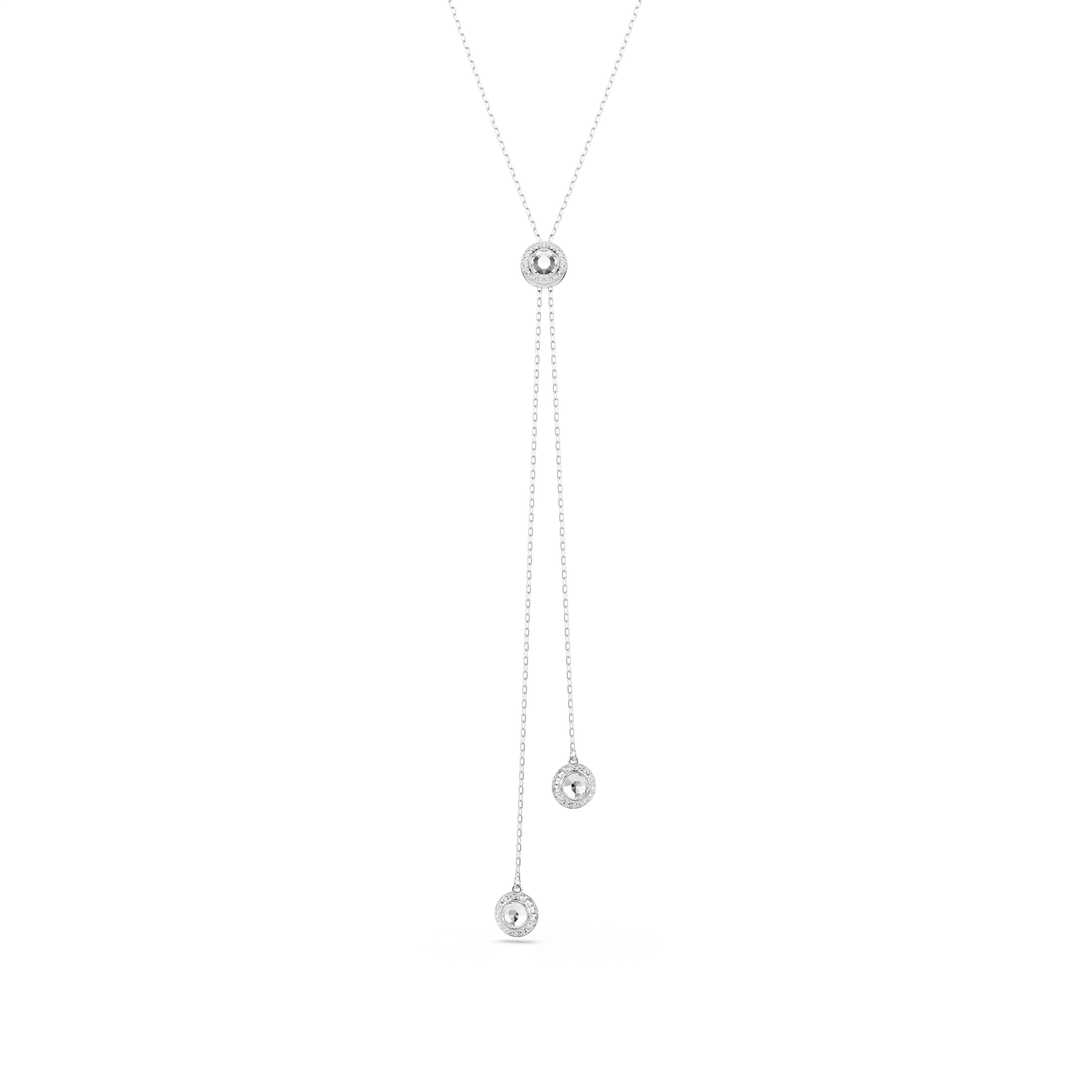 Swarovski Una Angelic Y pendant, Round cut, White, Rhodium plated 5733067