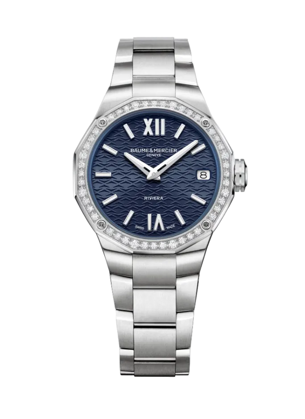 Baume & Mercier Riviera 10765 Quartz watch, Date display, Diamond-set